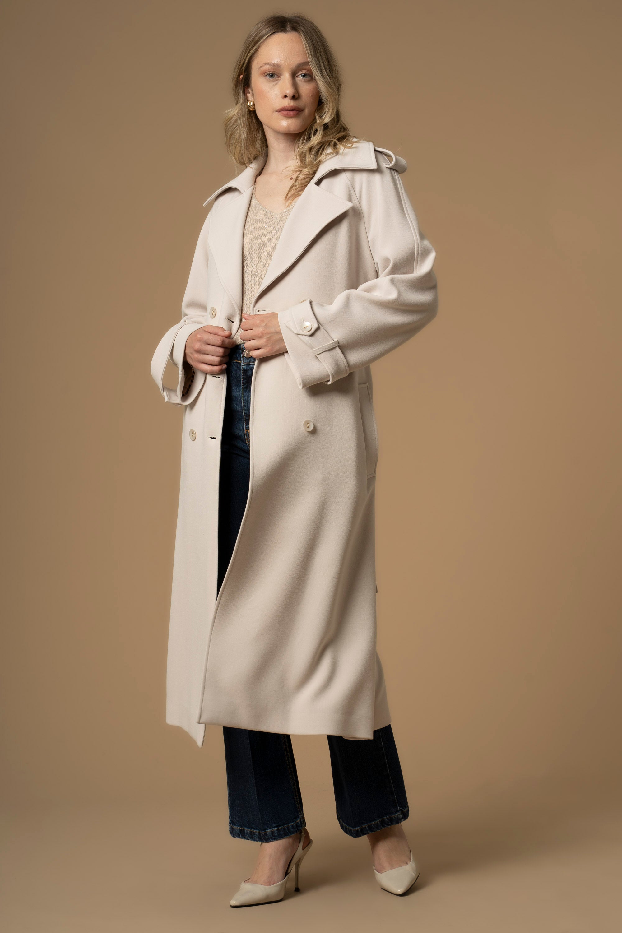 Sophisticated full length double breasted coat - Coat DIDIMO | Kocca