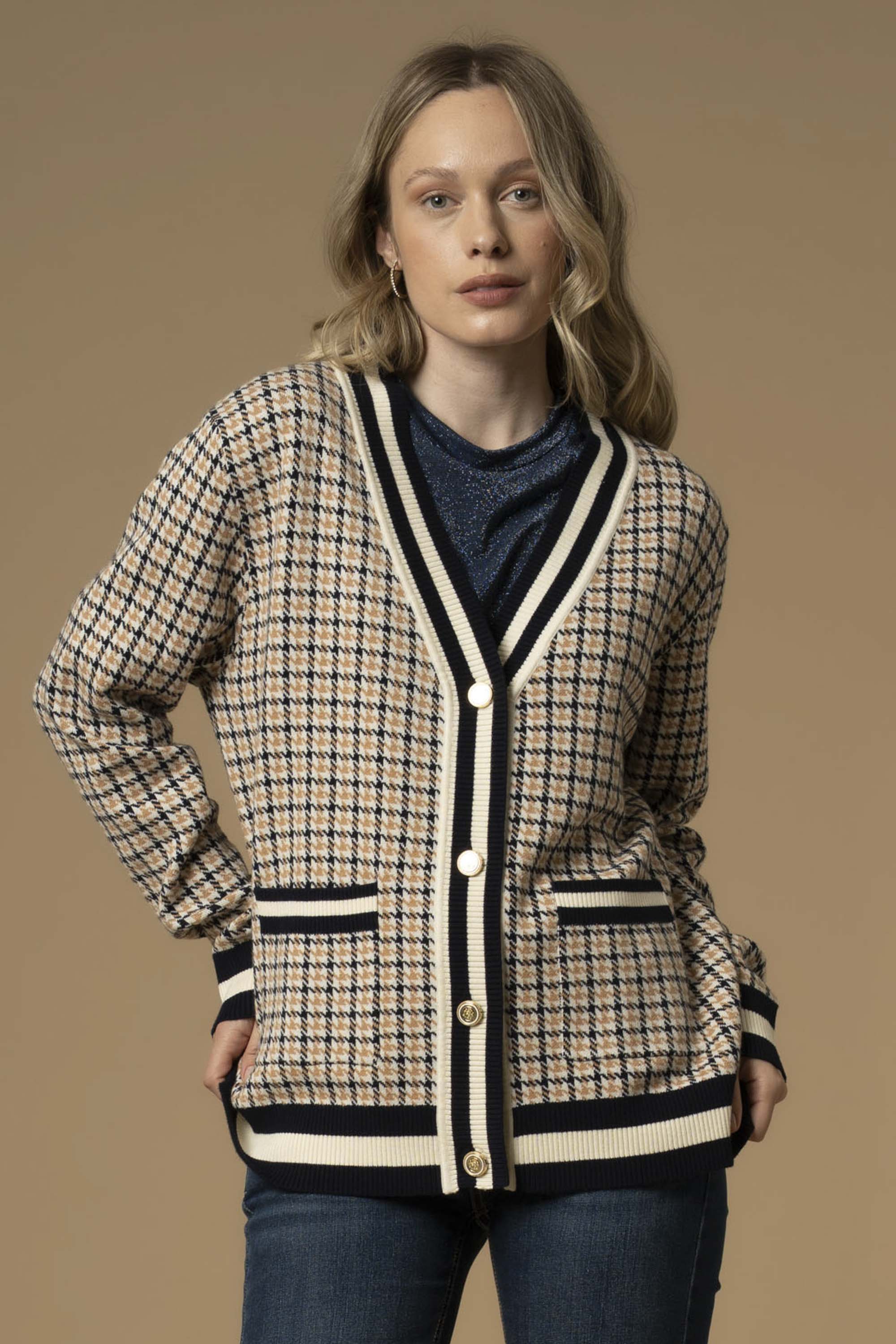 Casual chic long sleeved button up sweatshirt - Sweater ARMANDA by Kocca