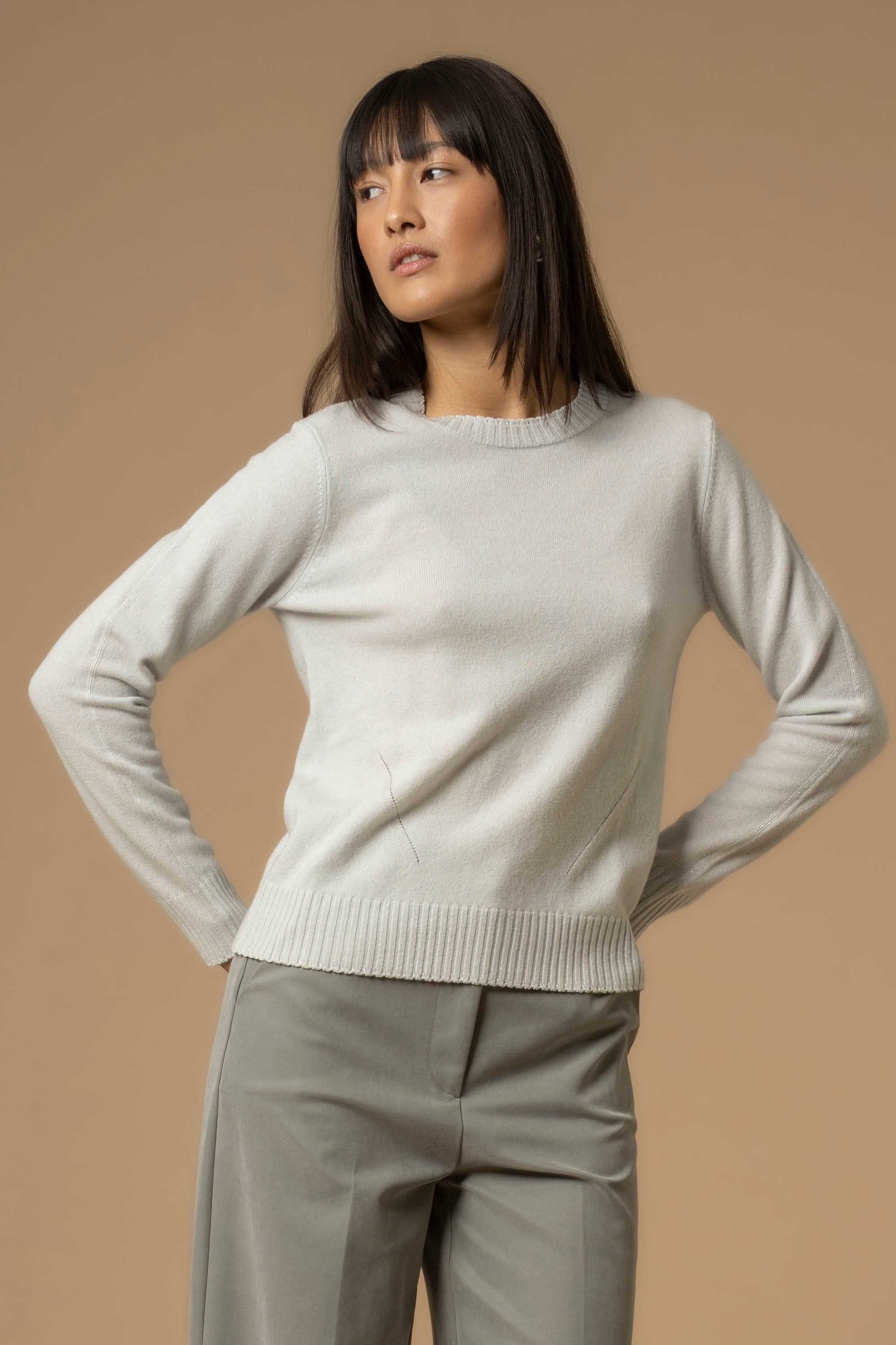 Chic slim fit round neck sweater - Sweater CELENO | Kocca