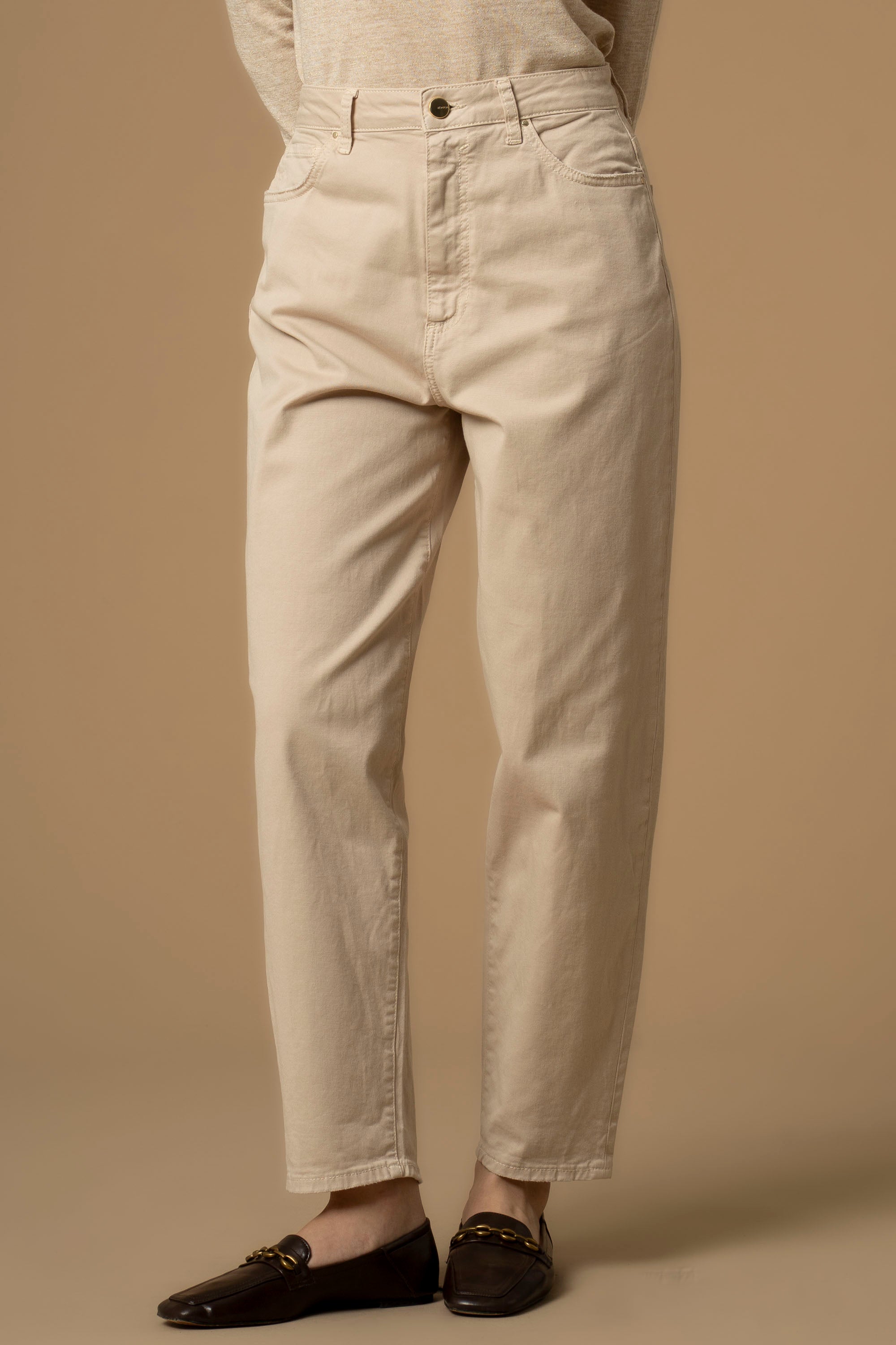 Relaxed professional plain full length trousers - Trousers COLOR ...