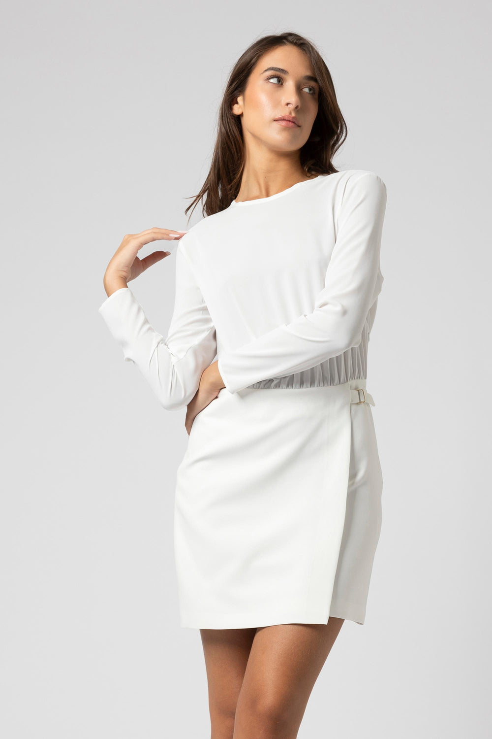 Chic long sleeved two part above knee dress - Dress BEATISAX | Kocca