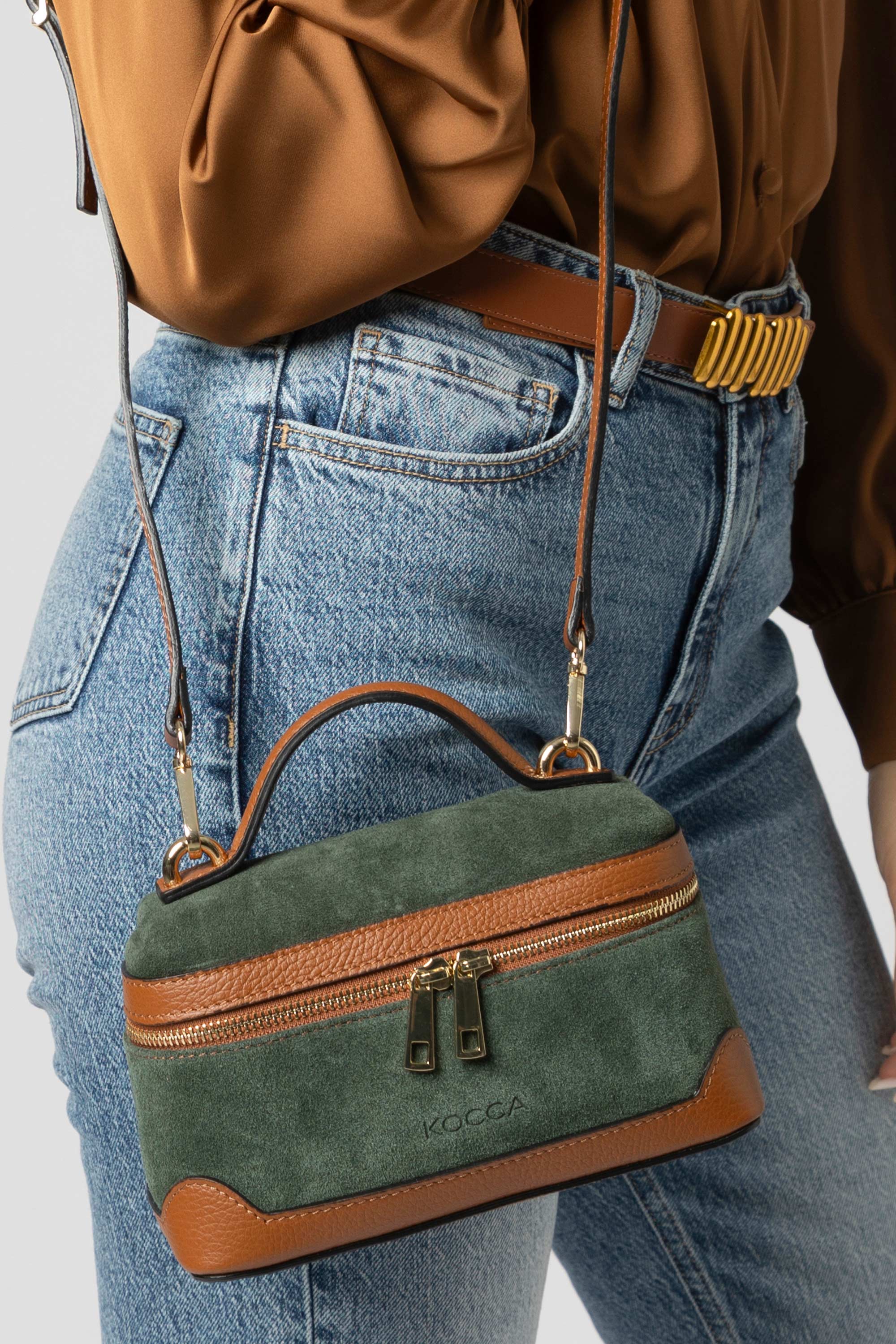 Elegant two-tone small shoulder bag - ZIPPEX bag | Kocca