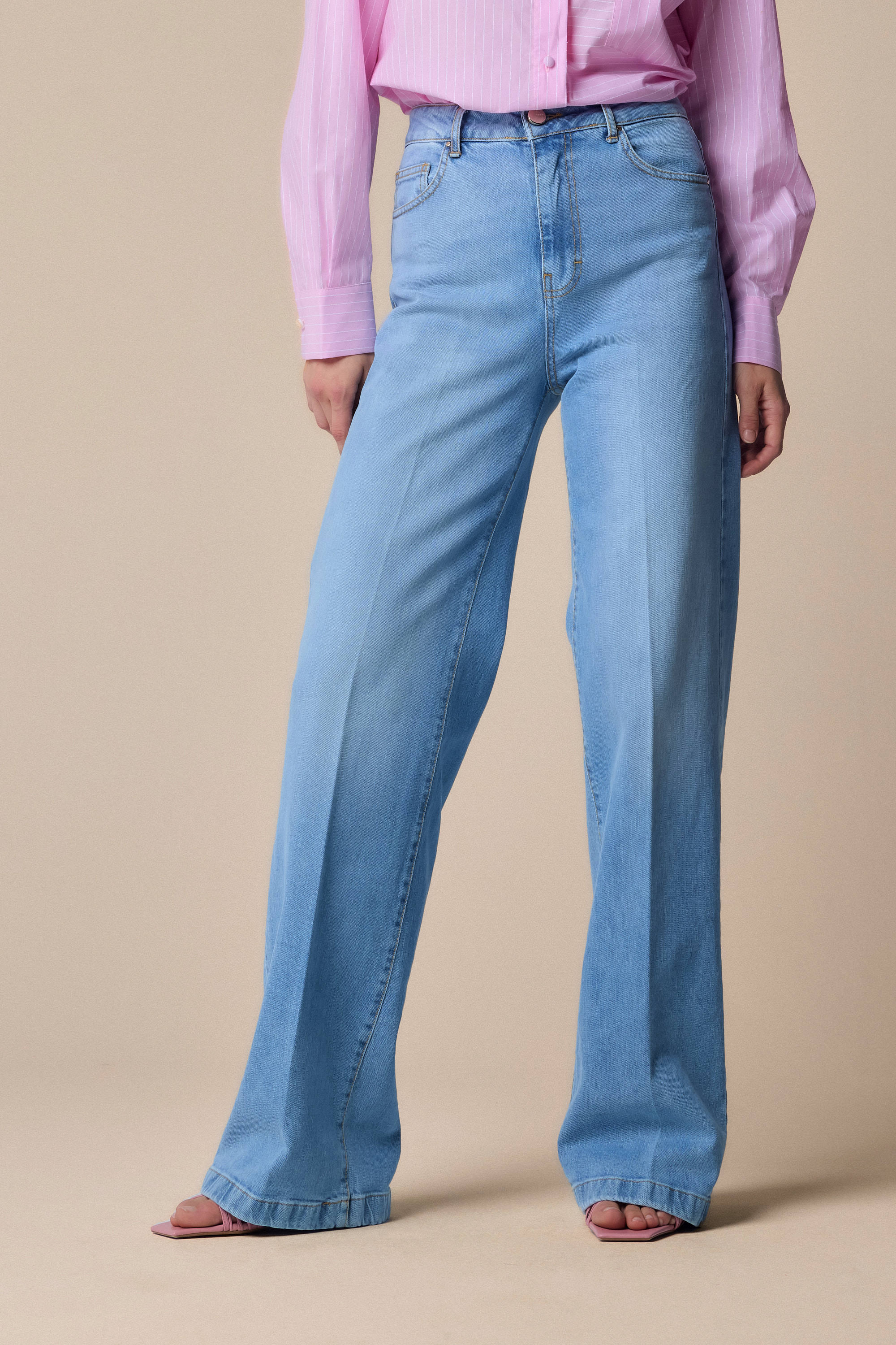 Trendy pale denim full length trousers - Trousers Denim RONALD by Kocca