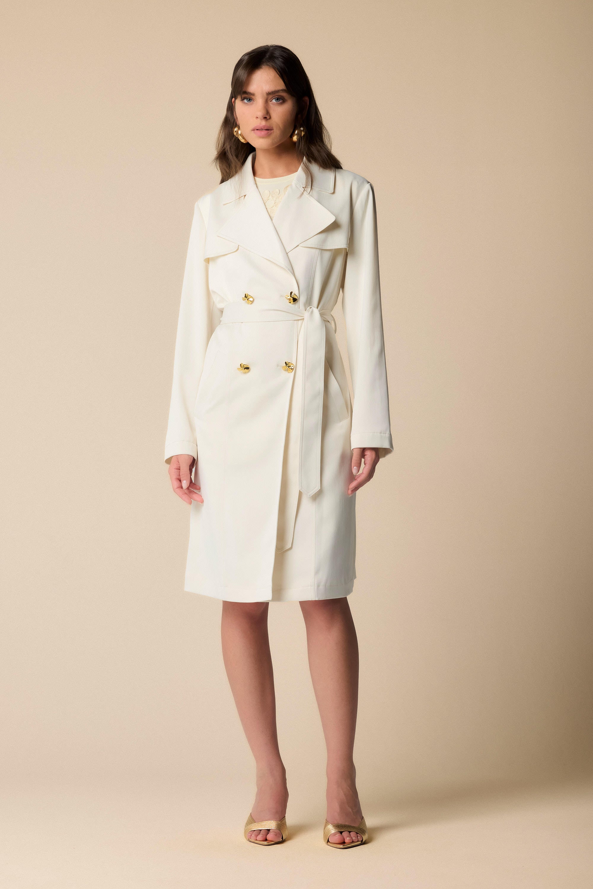 Classic elegant three quarter trench coat - Trench CADO | Kocca