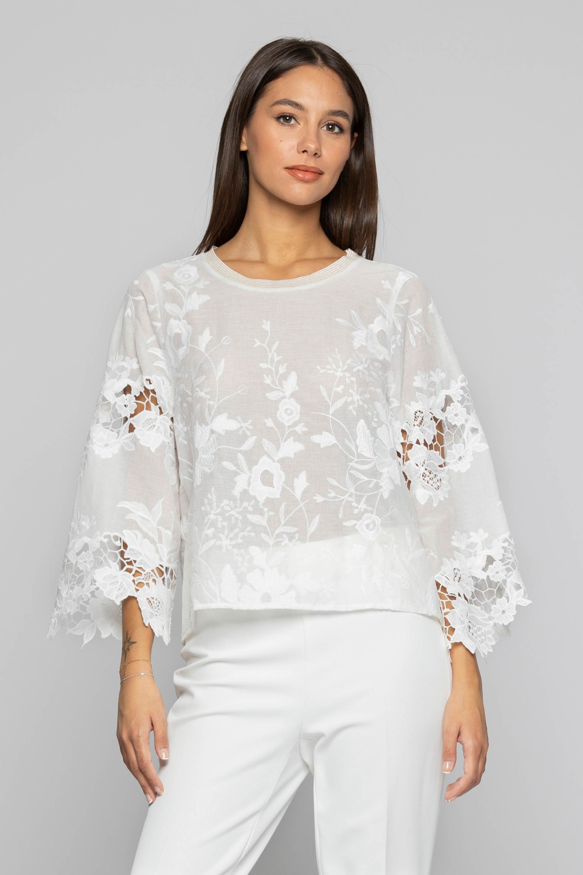 Layered-effect floral blouse - Blouse CALIEN by Kocca